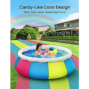 Inflatable Swimming Pool, 10ft ×30in Easy Set Pool with Pool Cover, Blow Up Pool Swimming Pools Above Ground for Kids Adults Family Backyard Garden