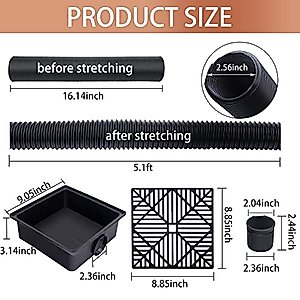 LFUTARI Rain Gutter Downspout Extensions Flexible-No Dig Low Profile Catch Basin Downspout Extension Kit-Down Spout Extender for Yard, Ground and Lawn Included