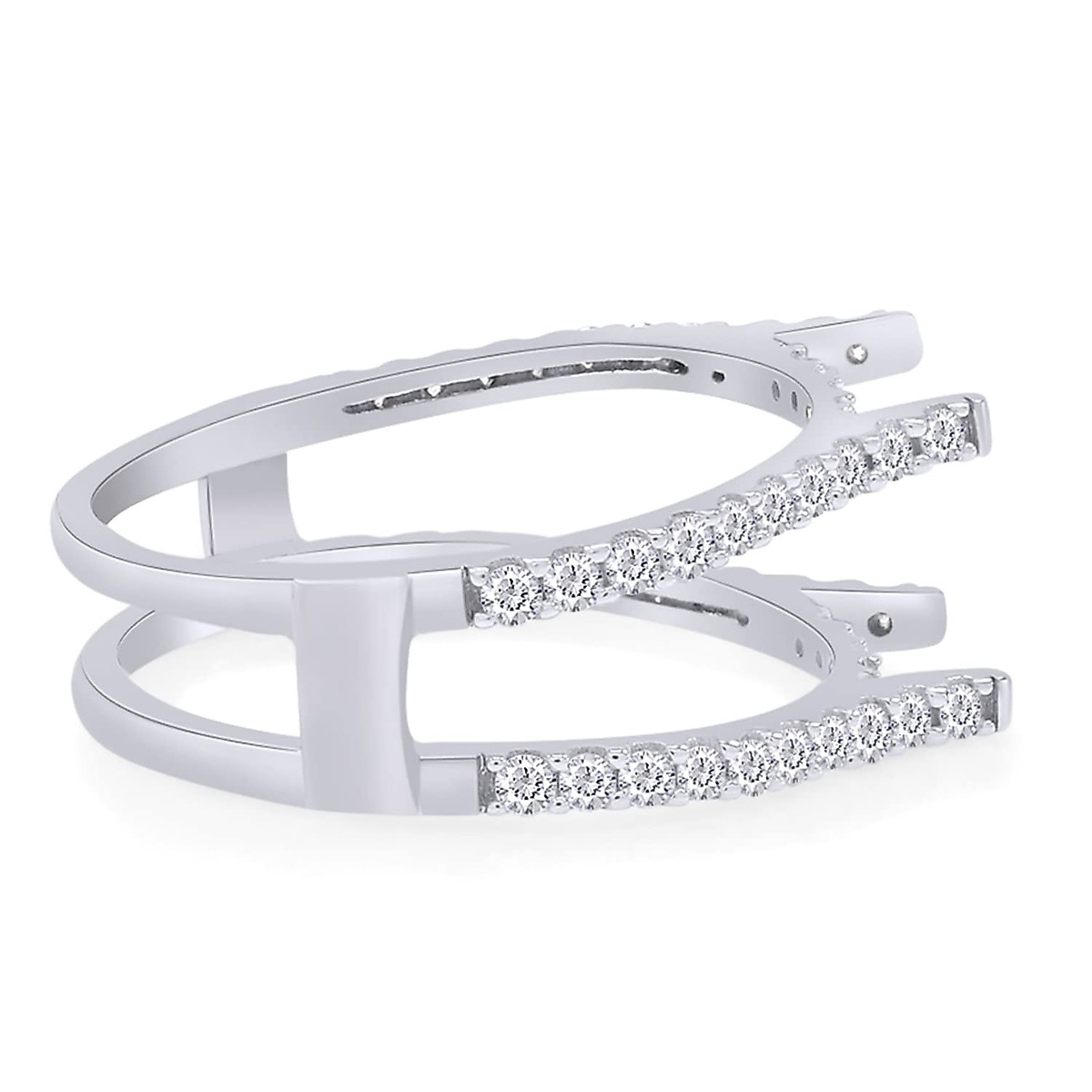 AFFY 1/2 Ct. Cathedral Ring Enhancer in 14K Gold Over Sterling Silver with Cubic Zirconia 0.5 Cttw Ring Size-8