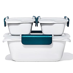 OXO Good Grips Prep & Go 10 Piece Set | Leakproof Food Storage | Ideal for leftovers, meal prep and work lunches | BPA Free | Microwave Safe | Dishwasher Safe | Freezer Safe | Odor and Stain Resistant