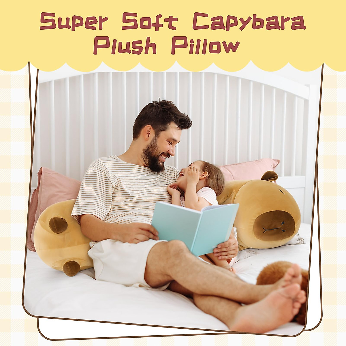 Tezituor Long Capybara Plush Body Pillow, 39.5” Cute Capybara Stuffed Animal Soft Sleeping Throw Pillow Plush Toy Pillow Birthday Christmas for Kids Girlfriends
