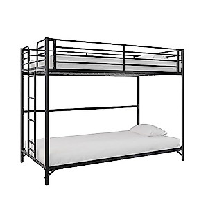 DHP Daven Easy Assembly Kids Bunk Bed, Twin Over Twin, Black