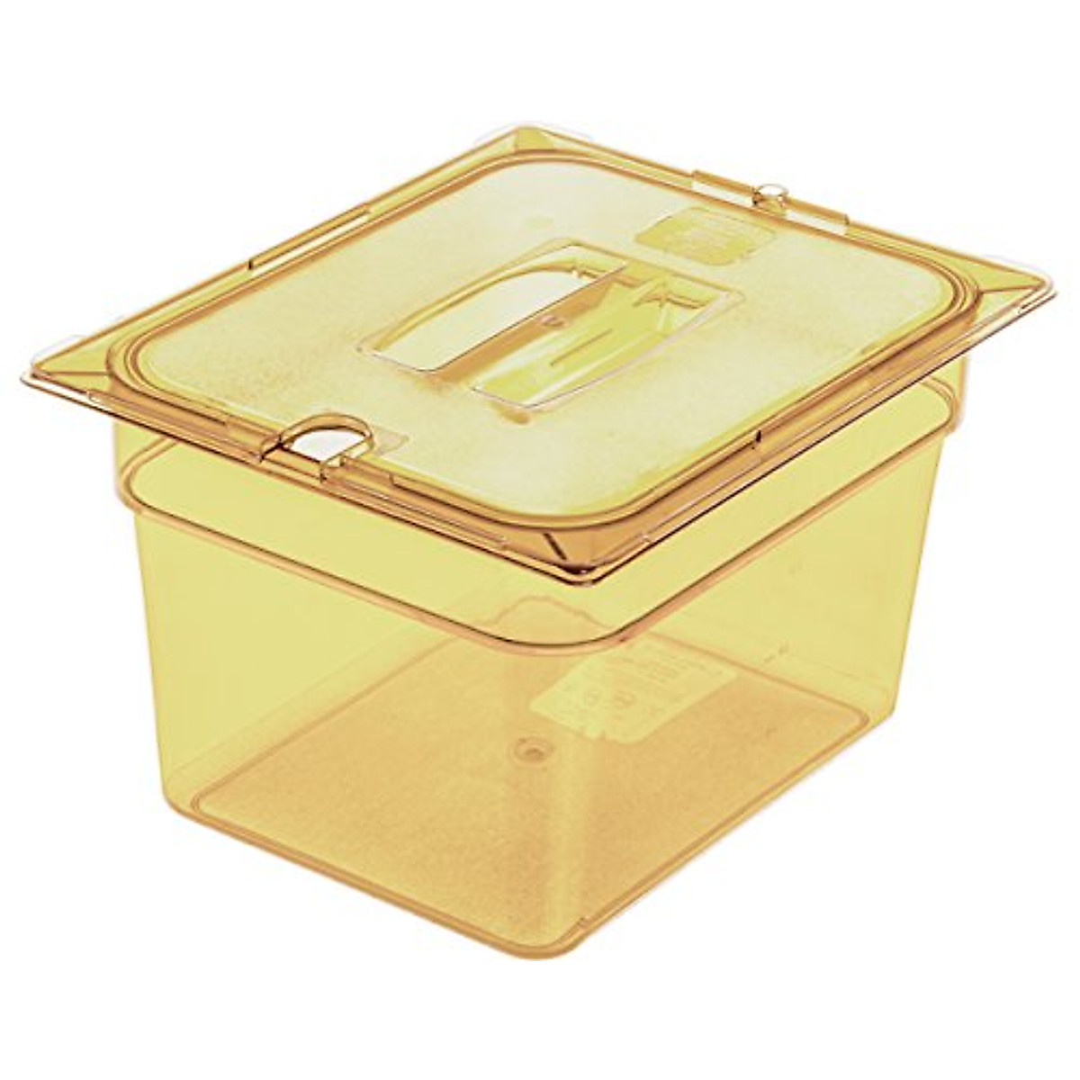Carlisle FoodService Products 10431U13 StorPlus High Heat Universal Handled Food Pan Lid, Half Size, Amber