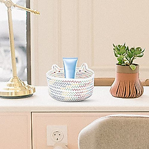 Home Decor 2pcs Baskets, Blankets Animal Baby Collapsible Empty Organizer Kids Nursery Cat Women with Lovely Pillow Ear Clothes Makeup White Towels Bin Hand and Blanket Girls Baby Gifts