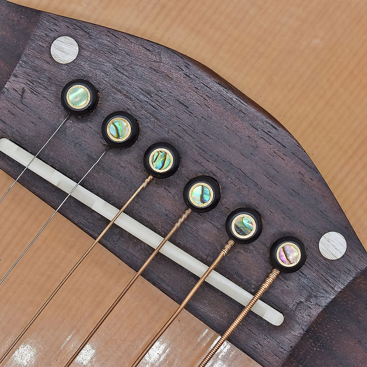 Vencetmat Ebony Guitar Pins Inlaid Abalone Dot Acoustic Guitar Parts
