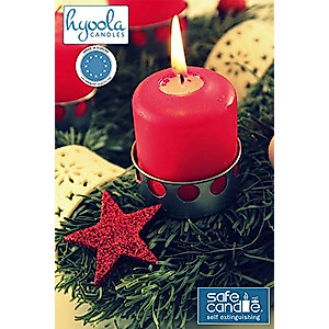 Hyoola Red Pillar Candles 2x3 Inch - Unscented Pillar Candles - Set of 4 - European Made