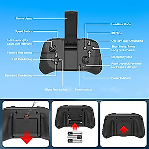 Drone with Camera for Adults Kids - 1080P HD FPV Camera Drones with Carrying Case, Foldable Drone Remote Control Toys Gifts RC Quadcopter for Boys Girls with 2 Batteries, Headless Mode, One Key Start, Speed Adjustment, 3D Flips