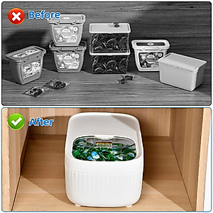 SUBEKYU Laundry Pods Container,2.6 Gal Laundry Pod Holder Dispenser,Dishwasher Pods Container with Push-Pull Lid,Laundry Room Organization and Storage Box for Washing Powder,Scent Beads,Dryer Balls