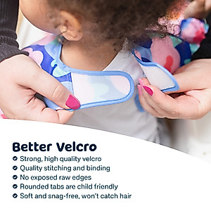 Tiny Twinkle Mess Proof Baby Bib, Cute Full Sleeve Bib Outfit, Waterproof Bibs for Toddlers, Machine Washable, Tug Proof Closure, Baby Smock for Eating, Long Sleeved (Floral Blue, Small 6-24 Months)