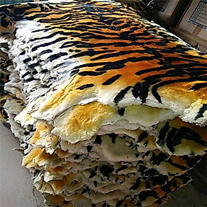 Tiger Area Rug Chic Style Leopard Skin Printed Rugs Australia Sheepskin Carpet Soft Plush Eco-Friendly Fits Perfectly in Living Room/Bed Room or as a Couch Decor One Pelt 1 Pack