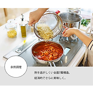Miyazaki Seisakusho GEO-20PF Geo-20PF Pot-Off Pot, 7.9 inches (20 cm), Made in Japan, Compatible with Induction All Heat Sources, 7 Layers, 15 Years Warranty