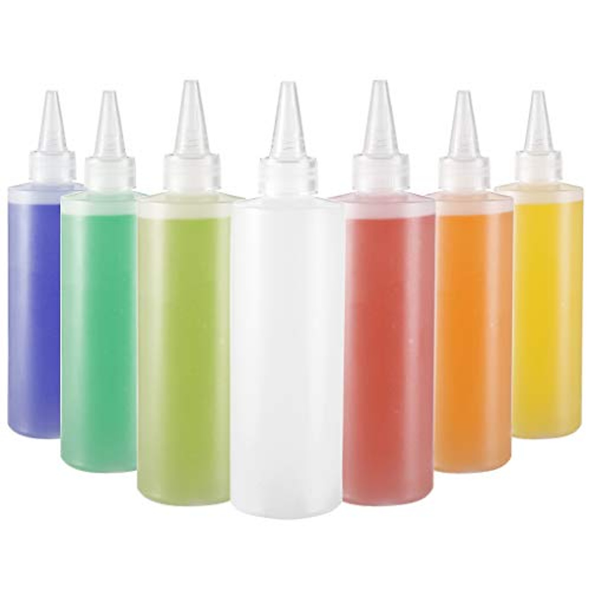 Yesland 16 Pack Plastic Squeeze Squirt Bottles with Leak-Proof Cap - 8 oz Condiment Bottles and Pancake Squeeze Bottle - Oil Squeeze Bottle for Ketchup, Liquids, Paint, Workshop and Pancake Art