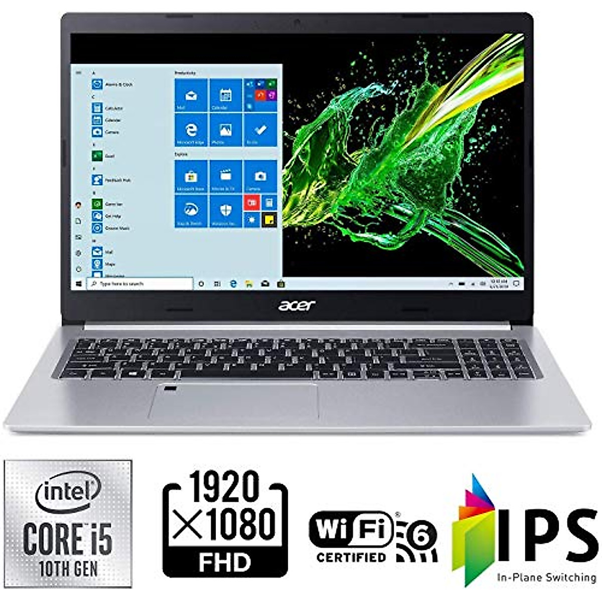 Acer 2022 Newest Aspire 5 A515 15.6" FHD IPS Laptop 11th Gen Intel Core i5-1135G7 8GB RAM 256GB NVMe SSD WiFi AX BT RJ45 HDMI Webcam USB-C Backlit Keyboard Fingerprint Windows 11 Pro w/ RE 32GB USB