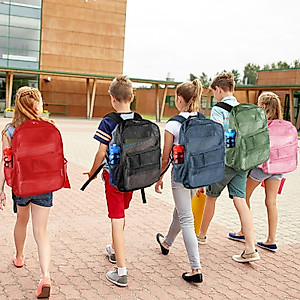 Amylove 12 Pcs Bulk Mesh Backpacks Bulk Mesh Bookbag for School Beach Backpack for School Kids Backpack Beach Bag(Multicolor)