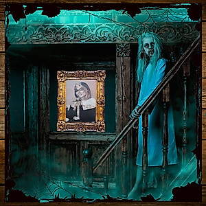 Cindeer 12 Pcs Halloween 3D Changing Face Moving Picture Frame Scary Decor Spooky Ghost Portrait Halloween Wall Decoration for Window Wall Halloween Party Haunted House