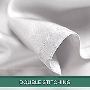 Pure Bamboo Queen Bed Sheet Set, Genuine 100% Organic Viscose Derived from Bamboo, Luxuriously Soft & Cooling, Double Stitching, Lifetime Quality Promise (Queen, White)