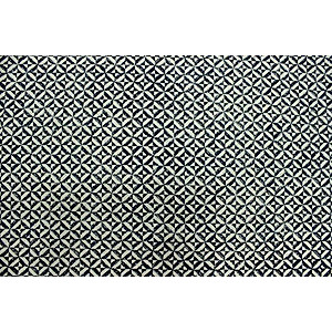 Casavani Hand Made Cotton Dhurrie Floral Blue & Beige Tassel Rug Easy Care Washable Rugs for Doormat Entryway Living Room Bedroom Hallway Balcony 12x15 Feet