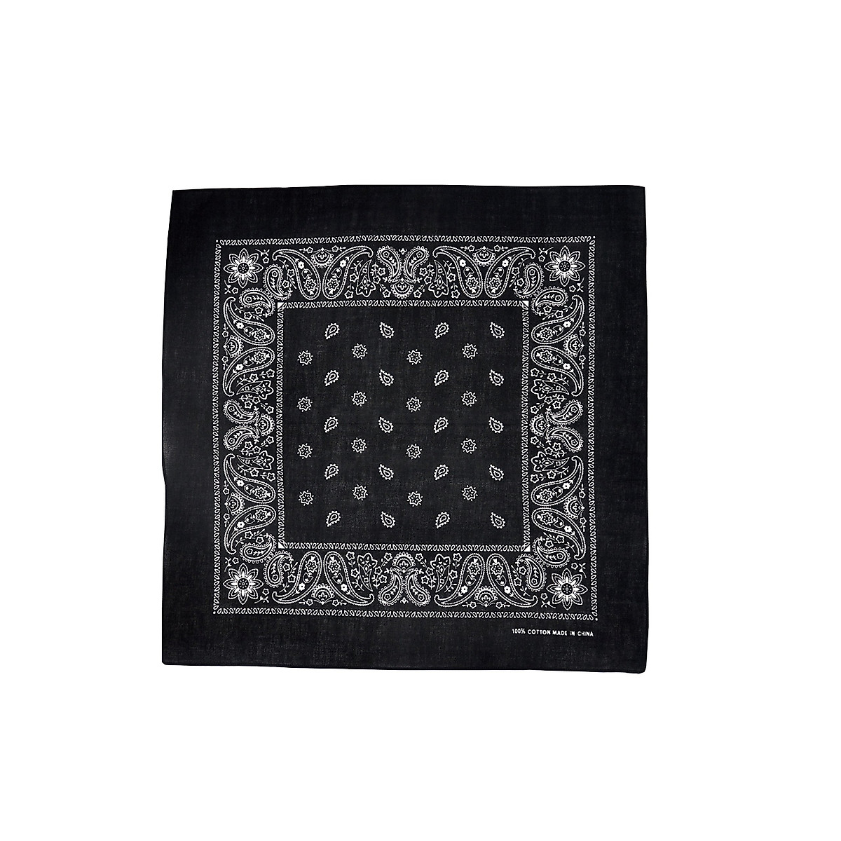 Vamqor 12pcs Bandana for women and men 100% Cotton Custom Fashion Paisley Design Multifunctional Outdoor Square Handkerchief（black）