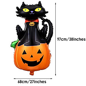 10 Pieces Halloween Balloons Halloween Foil Balloons Halloween Mylar Foil Balloon Pumpkin Witch Ghost Bat Balloon for Halloween Party Decorations Supplies