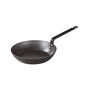 BelleVie Black Carbon Steel 16-gauge Browning Frying Pan, Dia 11" x H 2""