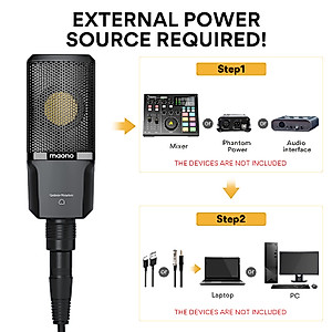 MAONO XLR Podcast Microphone, Professional Cardioid Studio Mic for Podcasting, Recording, Streaming, Vocals, Voice Over, Music, ASMR(PM500 & HD300T Gray)