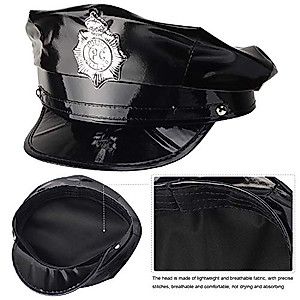 Beelittle Police Officer Role Play Kit Police Hat Handcuffs Walkie Talkies Policeman Badge Sunglasses Police Costume Accessories for Cop Swat FBI Halloween Party Dress up (C)