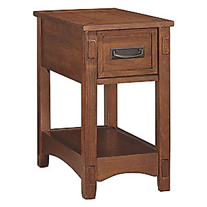 Signature Design by Ashley Breegin New Traditional Wooden Chair Side End Table with 1 Drawer and 1 Fixed Shelf, Brown