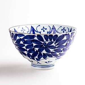 有田焼やきもの市場 Japanese Rice Bowl 5.3 inches in Diameter Ceramic Arita Imari ware Made in Japan Porceralin Haruka