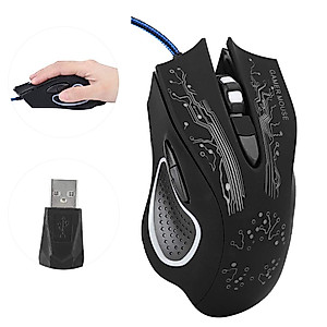 Zyyini Gaming Mouse, X11 USB Wired Mouse with LED Luminous, 6 Key Home Office Gaming Universal Mouse, for PC Computer Laptop - Plug & Play (Black)