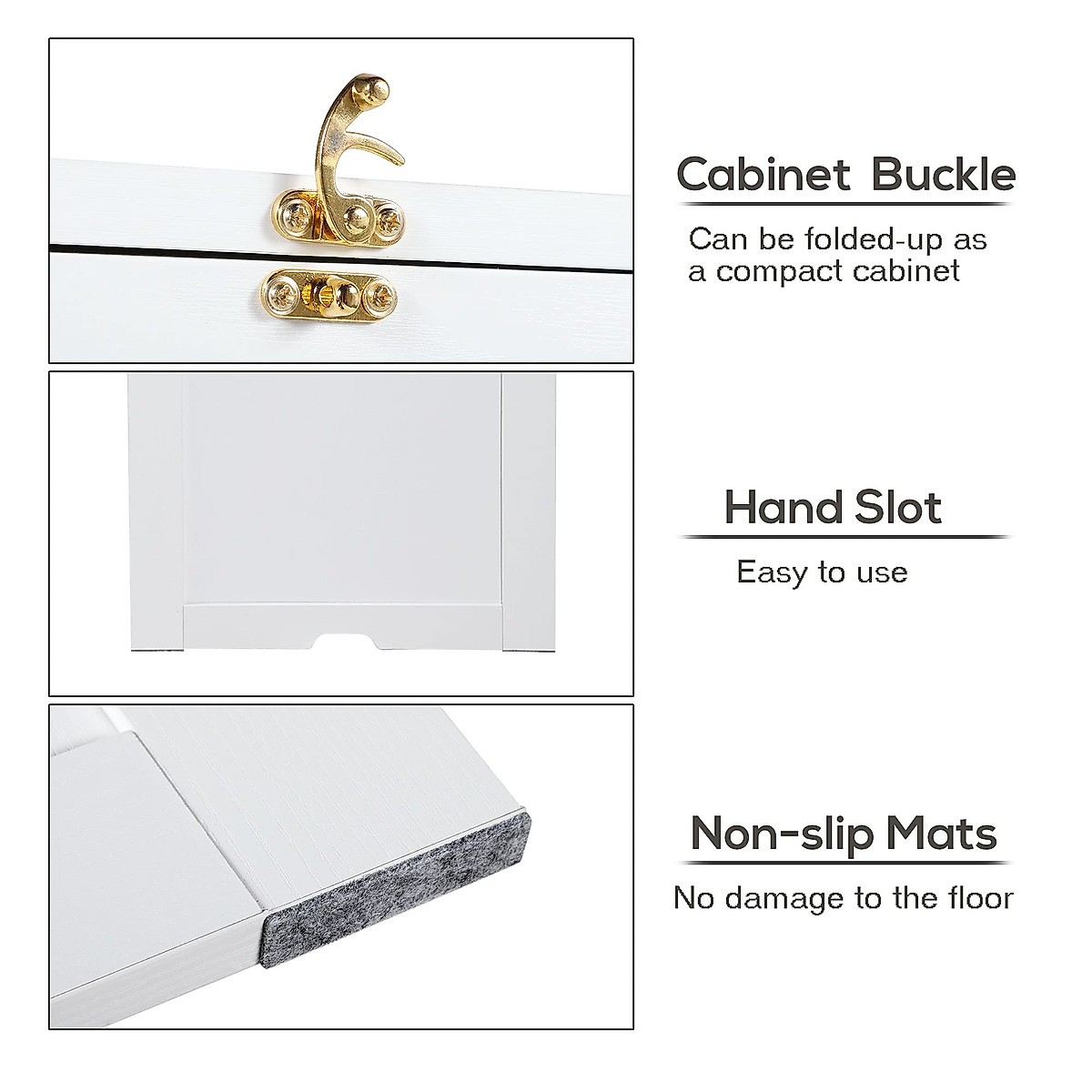 JAXSUNNY Modern Space-Saving Fold Out Compact Wall Mounted Desk Floating Wood Folding Desk Cabinet Writing Desk for Home Office with Multiple Storage Compartments Storage, Laptop Tabletop, White