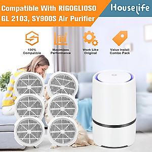 GL2103 HEPA Replacement Filter for Frida Baby Air Purifier 3 in 1, RIGOGLIOSO GL2103, JINPUS GL-2103, LTLKY 900S, 6 Pack
