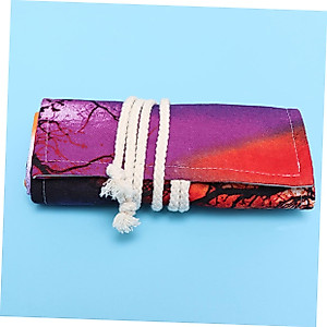 NUOBESTY 1pc 48 Canvas Pouches Paint Brush Case Artist Paint Brush Holder Artist Brush Holder Paint Brush Storage Travel Makeup Brush Paint Brush Rollup Pen Curtain High Capacity