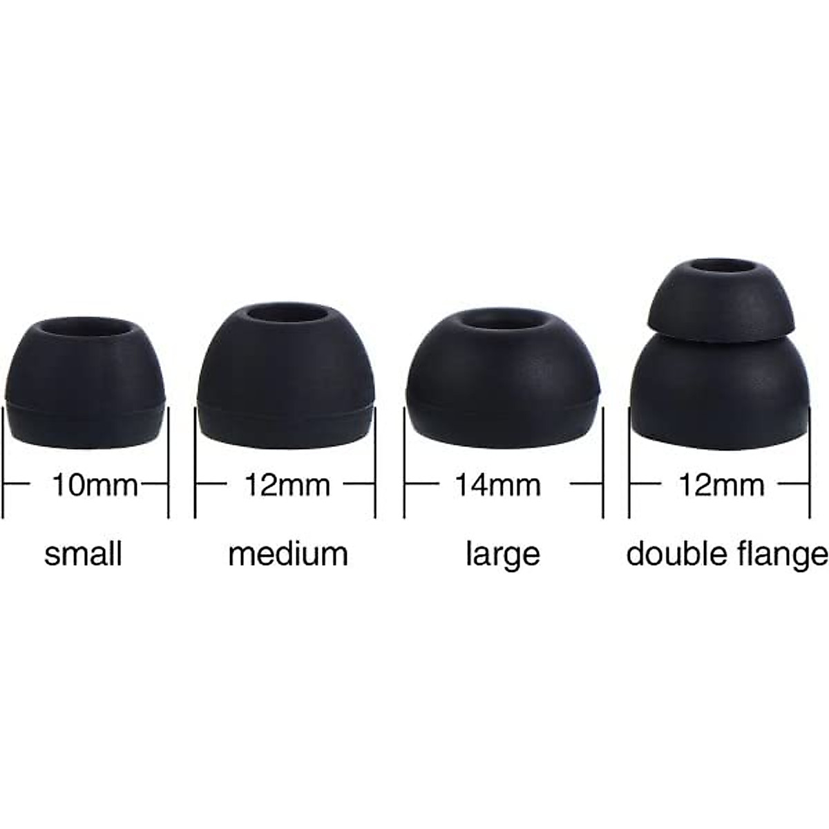 Earbudz Replacement Earbuds Ear Tips fit Powerbeats, Skullcandy, Panasonic, Symphonized, iFrogz, Mpow, & More - Small, Medium, Large and Double Flange (8 Pairs - 16 Pieces)