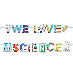 We Love Science Banner Science Party Decorations Science Theme Birthday Party Banner For Kids Mad Science Fun Scientist Subject Birthday Party Banner Supplies