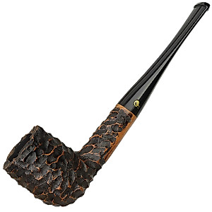 Peterson Pipes Aran - Mediterranean Briar Pipe, Handmade Wood Irish Pipe Hand Crafted in Ireland, Straight Billiard, No Filter, Fishtail, Rusticated, 15