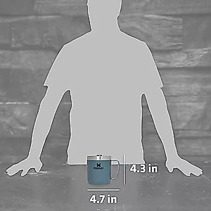 Stanley Legendary Camp Mug, 12oz, Stainless Steel Vacuum Insulated Coffee Mug with Drink-Thru Lid (Green/Matte Black)