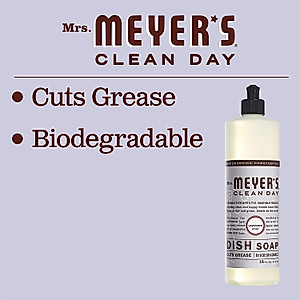 MRS. MEYER'S CLEAN DAY Liquid Dish Soap, Cruelty Free Formula, Lavender Scent, 16 oz - Pack of 2
