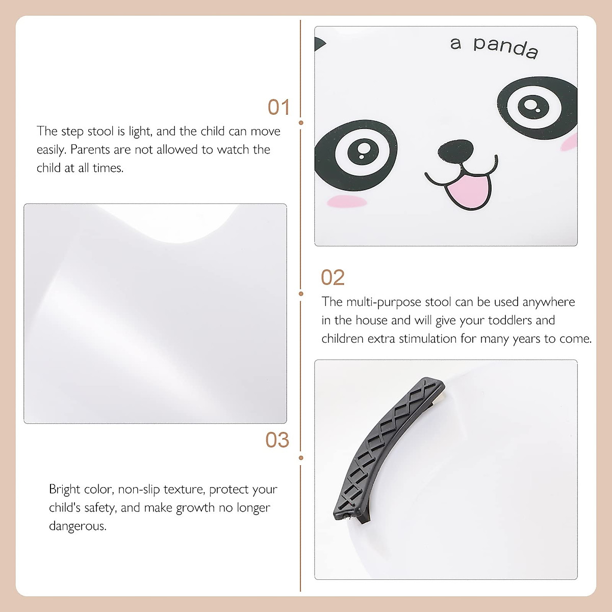 Toddmomy Anti- Skid Step Stool Kids Bathroom Stool Plastic Foot Stool Cartoon Step Stool for Living Room, Bathroom Non Slip Chairs （ White）