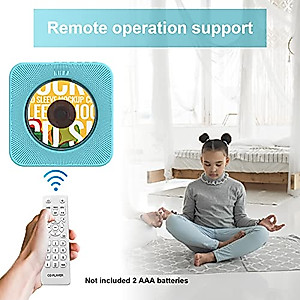 Weeuus CD Player Portable with Bluetooth,Desktop CD Player with Remote Control,Kids,Kpop,Dual Stereo Speaker,Dust Cover, FM Radio, LED Screen,3.5mm Jack AUX Input Output,Blue