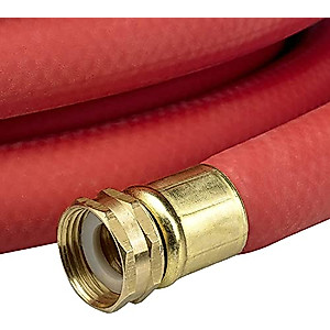 Underhill UltraMax Commercial Garden Water Hose 75 ft, Heavy-Duty, Rubber, Flexible, Kink Free, Industrial, 200 psi WP, 800 psi BP, H10-075R, 1” x 75' NPSH, Red