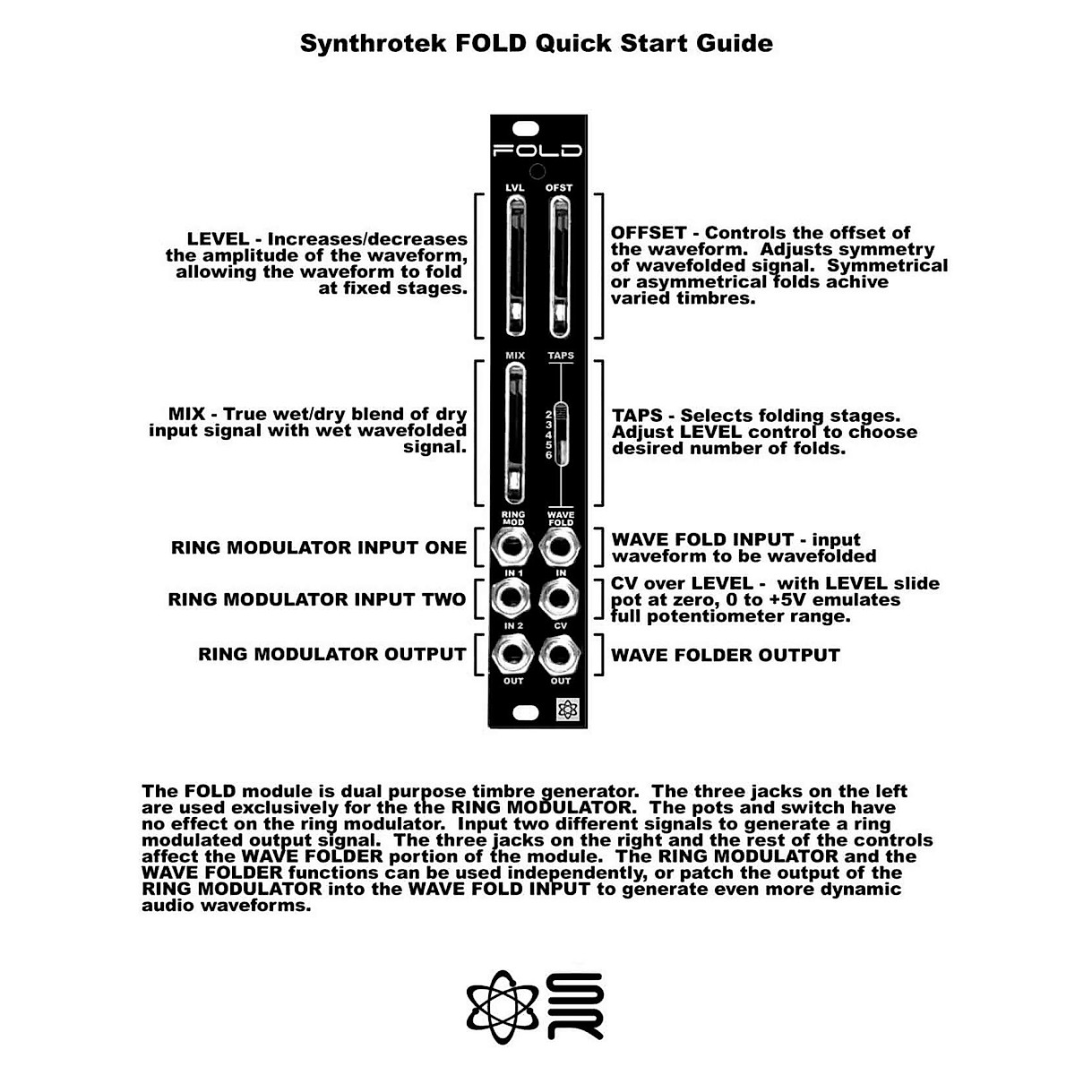 Synthrotek FOLD DIY Kit - Wavefolder/Ring Mod Eurorack Module