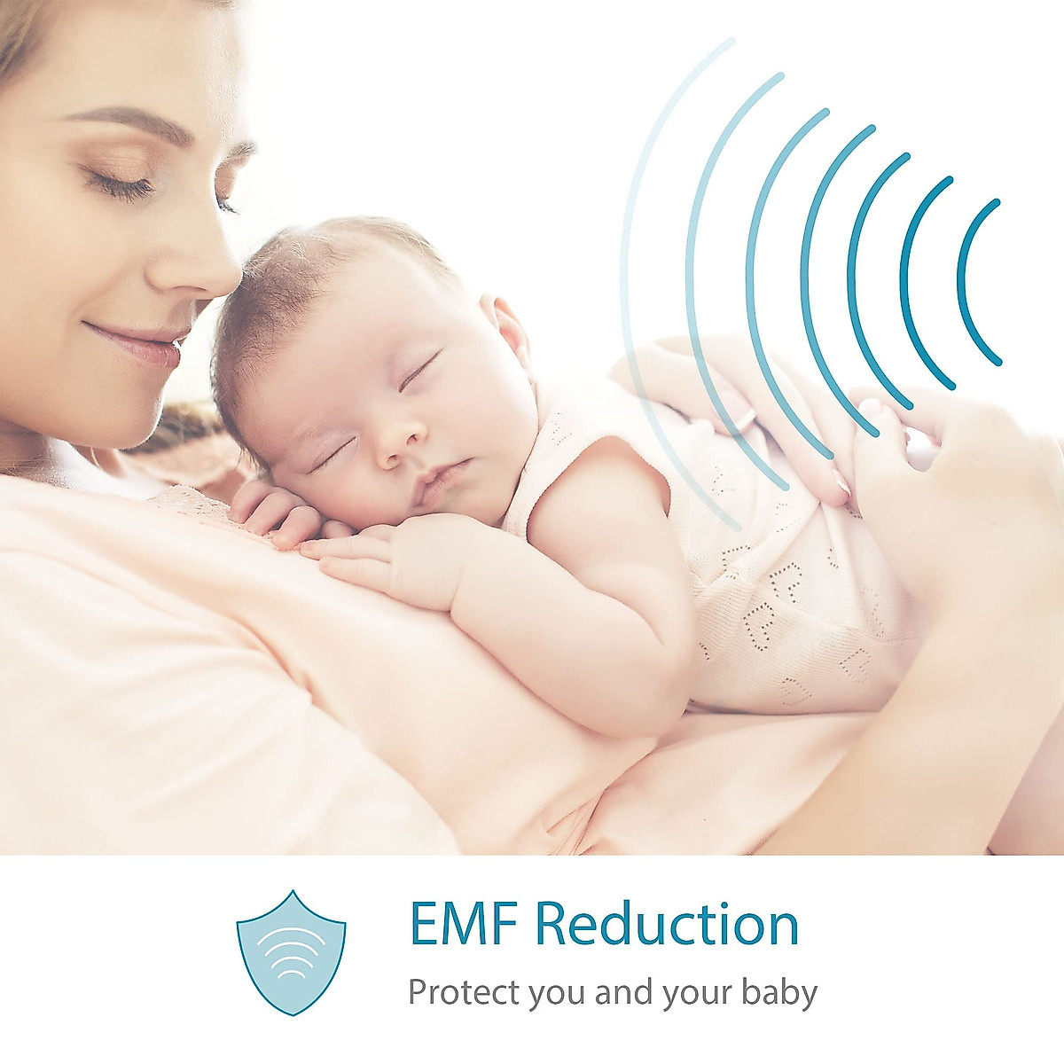 Moonybaby 5" HD A.N.R. (Auto Noise Reduce) Baby Monitor with Camera and Audio, Model: QuadView 30, No WiFi, 20 Days Battery Life in ECO Mode, Long Range, 2-Way Audio, Lullaby, Room Temperature Display