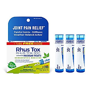 Boiron Rhus Tox 30C Homeopathic Medicine for Relief from Joint Pain, Muscle Aches, Swollen or Stiff Joints, and Weather Related Aches - 3 Count (Pack of 1) (Total 240 Pellets)