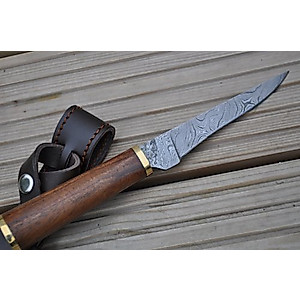 Perkin Knives - Custom Handmade Damascus Hunting Knife - Beautiful Boning Knife
