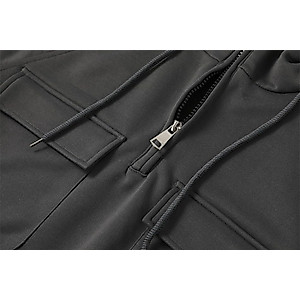 QARMAX Men Tactical Sweatshirt Quarter Zip Cargo Pullover Hoodies Workout Gym Sports Running Outdoor Winter Jackets (D,2XL)