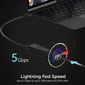 SABRENT USB Type-A or Type-C to 5-Gigabit Ethernet Adapter [10/100/1000/2500/5000 Mbps] (NT-SS5G)