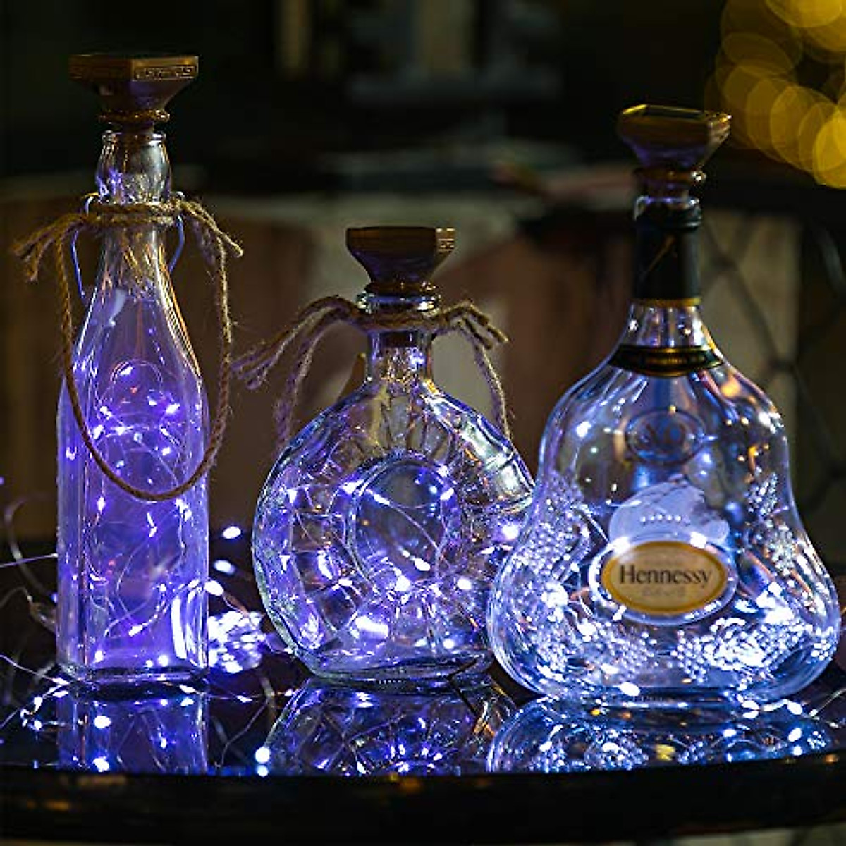 ZNYCYE Upgraded 8 Pack Solar Powered Wine Bottle Lights 20 LED Solar Fairy String Lights for Wedding Christmas Outdoor Holiday Garden Patio Pathway Decor (Cool White)