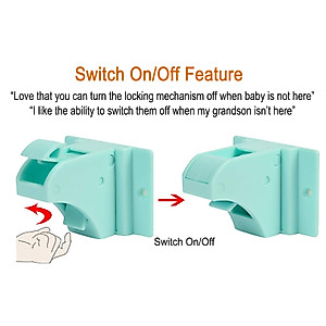 24 Locks + 4 keys - 12 Pack White Magnetic Cabinet Locks Bundle with 12 Pack Blue Magnetic Cabinet Locks