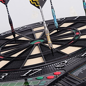 Electronic Dart Board - Dart Board Electronic Scoreboard for 16 Players - 6 Darts Plastic Tips 50 Soft Tips LED Display Power Adapter Throw Line