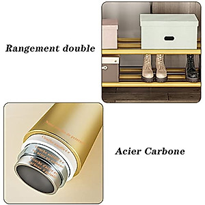 GAOZHE Industrial Pipe Clothing Rack Clothing Racks On Wheels, Retail Clothes Rack with Wheels Vintage Garment Rack with Shelves (Color : Black, Size : 150 * 37 * 165cm)